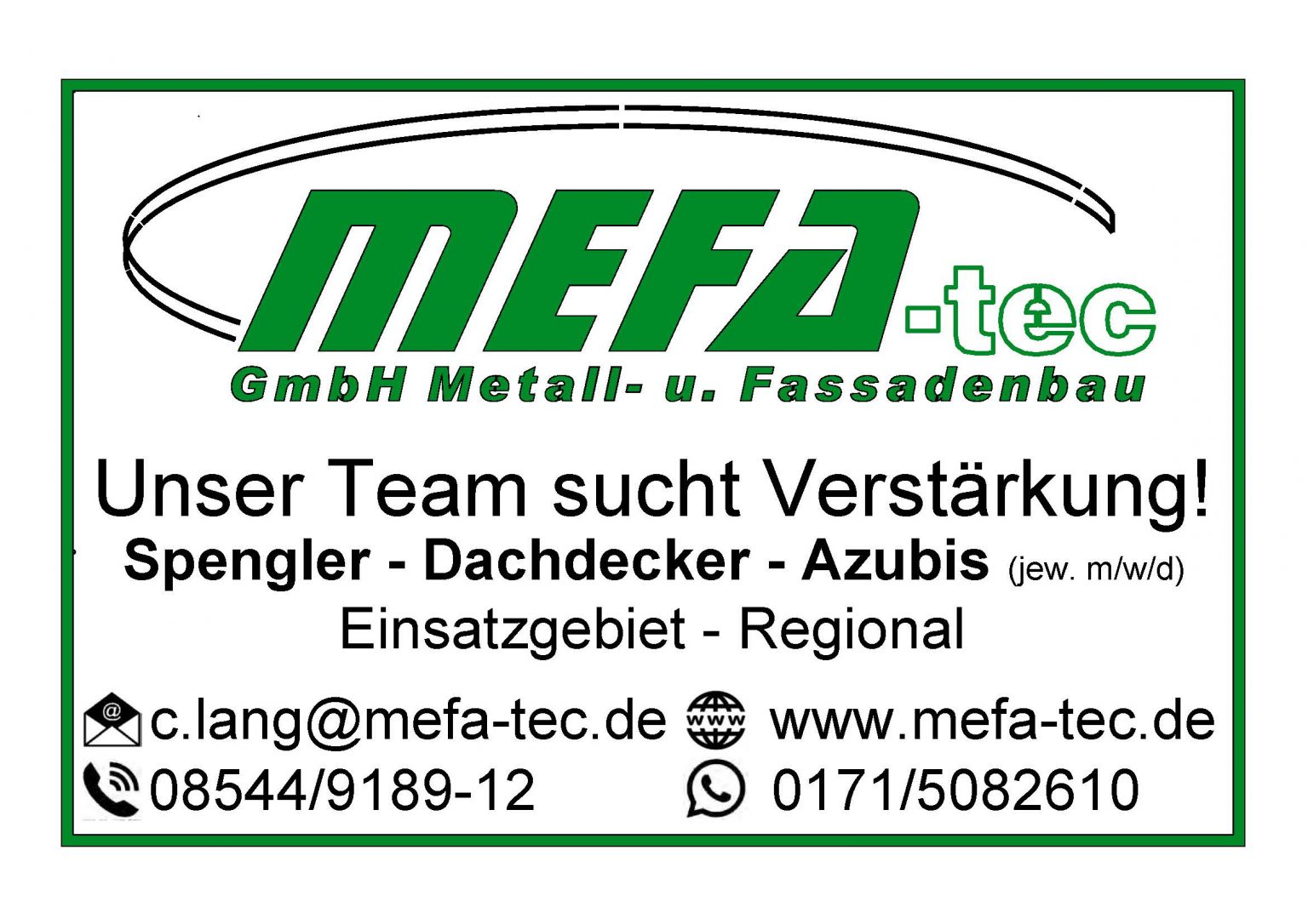 Herzlich Willkommen bei der Firma MEFA-tec GmbH